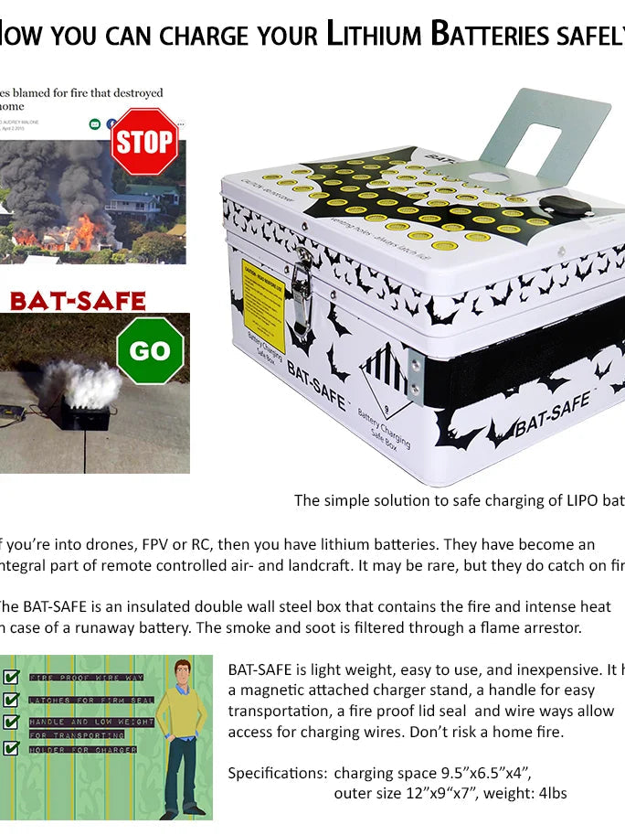 Bat-Safe XXL EBike Edition Charging & Storage Safe Box – Phaser FPV