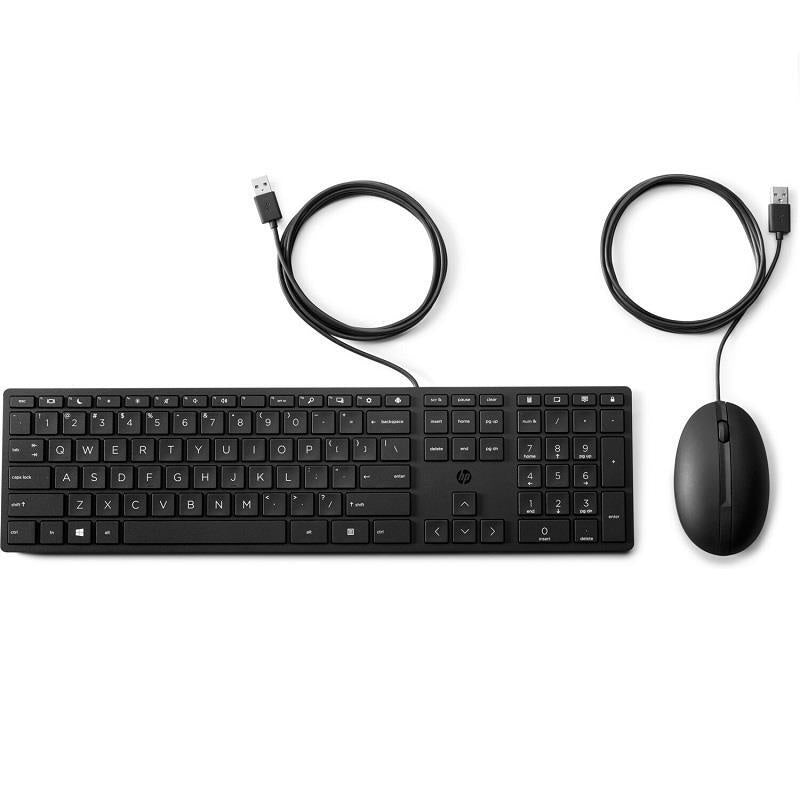 HP 320MK USB Wired Desktop Keyboard Mouse Combo Reduced-sized & Low-Pr ...